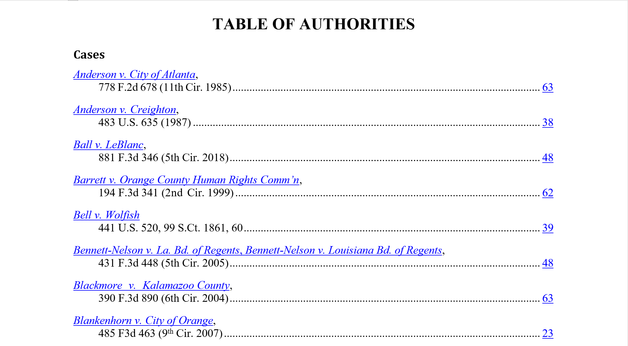 Benchly | Table of Authorities Generator